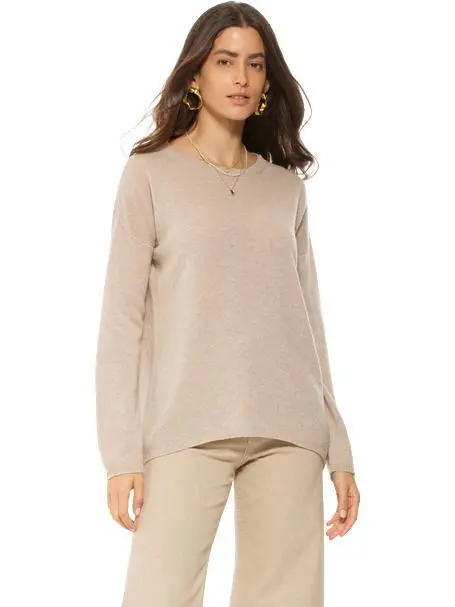 MONTICELLI CASHMERE Lightweight Oversized Cashmere Boatneck Sweater - Beige
