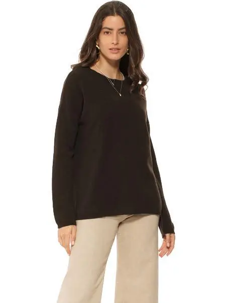 MONTICELLI CASHMERE Lightweight Oversized Cashmere Boatneck Sweater - Coffee
