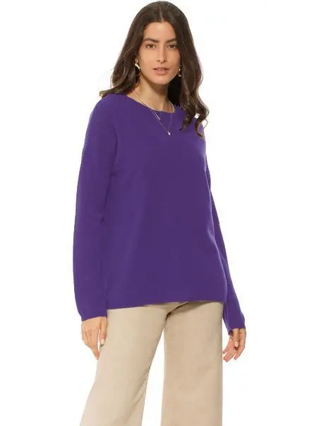 MONTICELLI CASHMERE Lightweight Oversized Cashmere Boatneck Sweater - Iris Purple