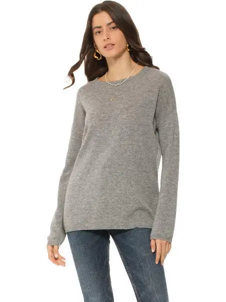 MONTICELLI CASHMERE Lightweight Oversized Cashmere Boatneck Sweater - Melange Grey