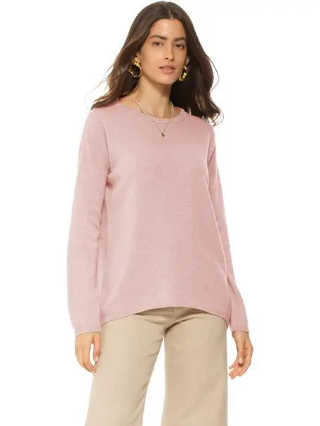 MONTICELLI CASHMERE Lightweight Oversized Cashmere Boatneck Sweater - Old Rose