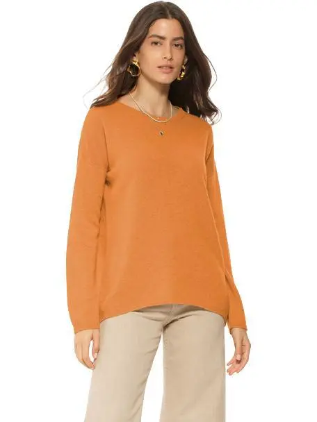 MONTICELLI CASHMERE Lightweight Oversized Cashmere Boatneck Sweater - Saffron