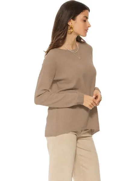 MONTICELLI CASHMERE Lightweight Oversized Cashmere Boatneck Sweater - Taupe