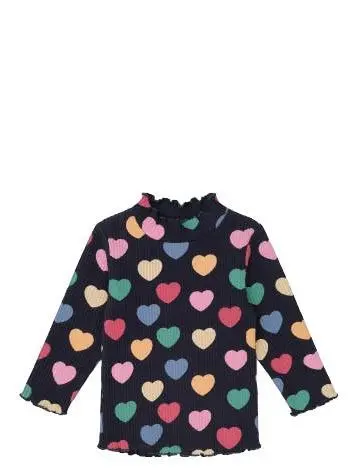 HUXBABY Multi Hearts Rib Skivvy - Navy Multi