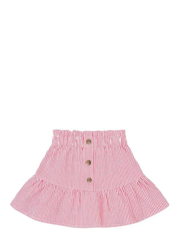 HUXBABY Striped Yoke Mini Skirt - Geranium/almond Milk