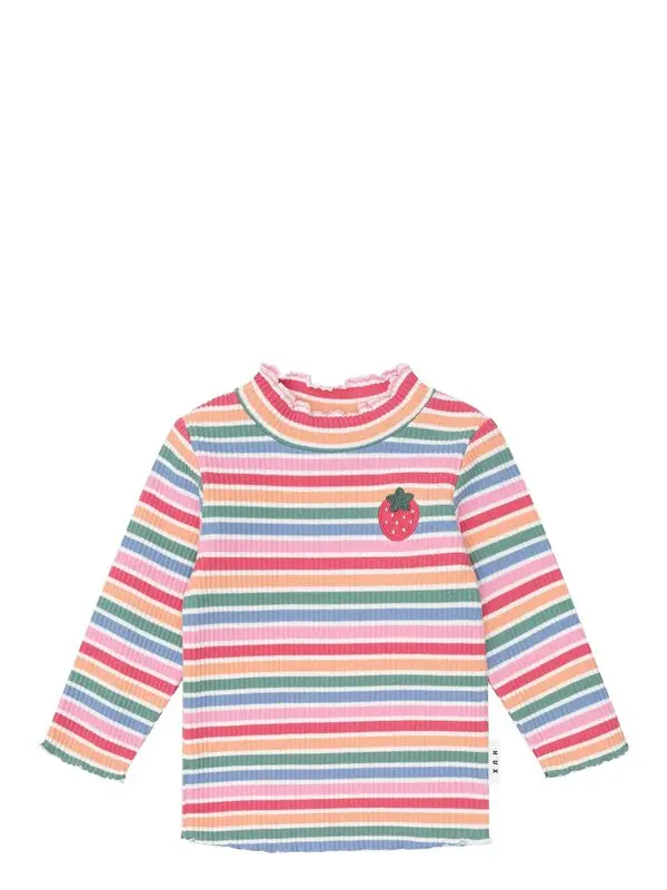 HUXBABY Striped Ribbed Long-sleeved Top - Multi