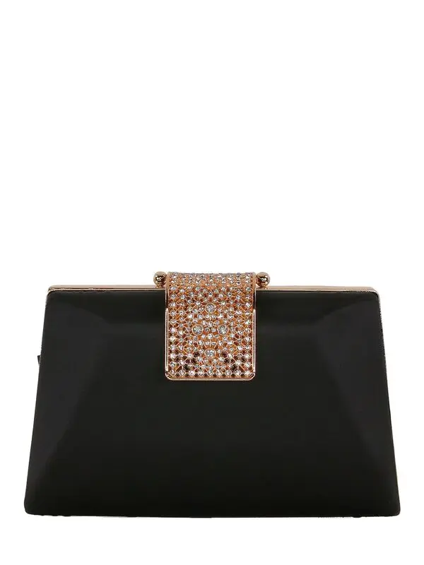 Badgley Mischka Amira Faceted Minaudiere - Black