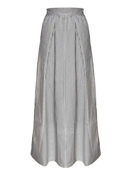 CONTESSA MILLS Thomasin Striped Maxi Skirt - Black-white