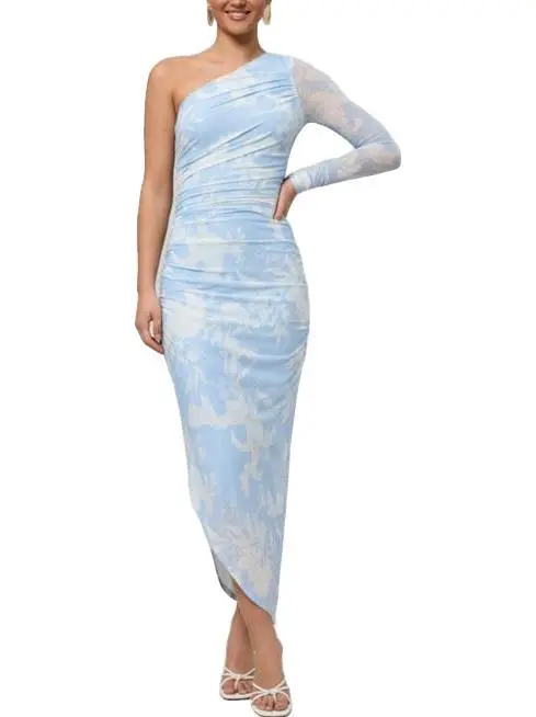 Rachel Rachel Roy One-shoulder Quinn Midi Dress - Porcelain Blue