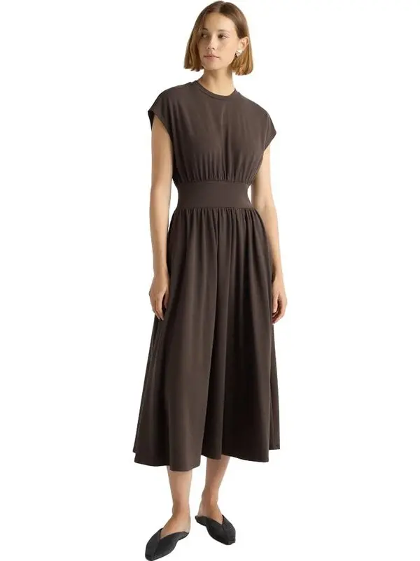 Modern Citizen Prima Jersey Midi Dress - Dark Truffle