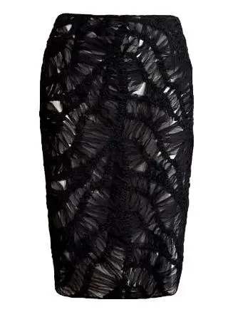 CONTESSA MILLS Abstract Lace Midi Pencil Skirt - Black