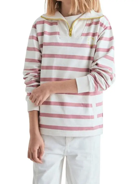 SCALPERS Striped Turtleneck Sweatshirt - Pink Stripes