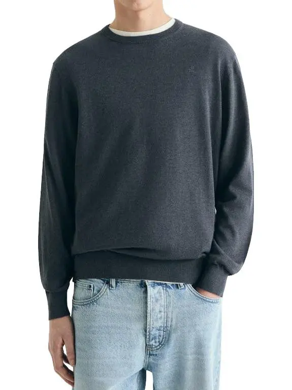 SCALPERS Ribbed Supima Sweater - Navy