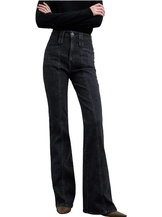 SCALPERS Bootcut Jeans With Button Closure - Darkgrey