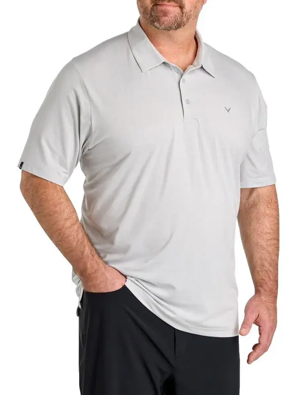 CALLAWAY Big & Tall Heathered Jacquard Polo Shirt - Highrise Heather