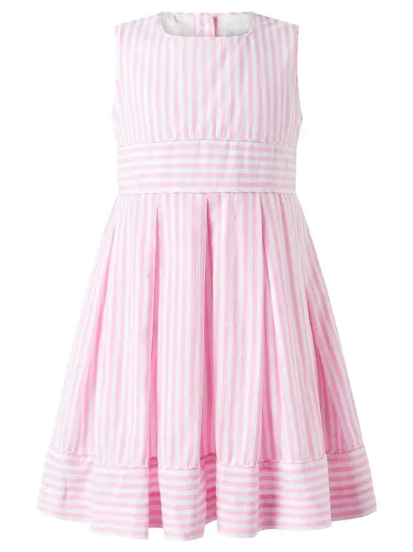 RACHEL RILEY Pleated Stripe Oxford Dress - Pink