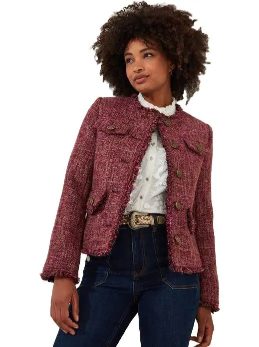 JOE BROWNS Tweed Lady Jacket - Berry Tweed