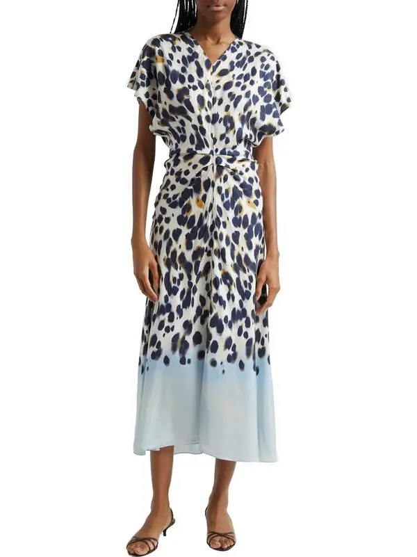 A.L.C. Dot Print A-line Dress - Navylight