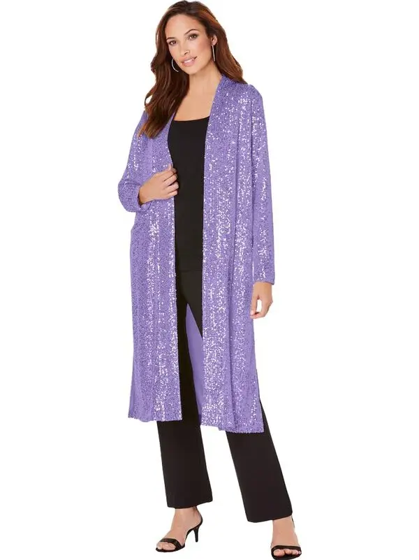 ROAMAN'S Sequin Duster - Vintage Lavender