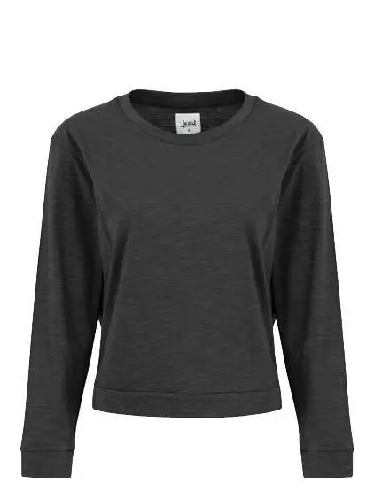 LEZAT Organic Cotton Long Sleeve Pullover - Black