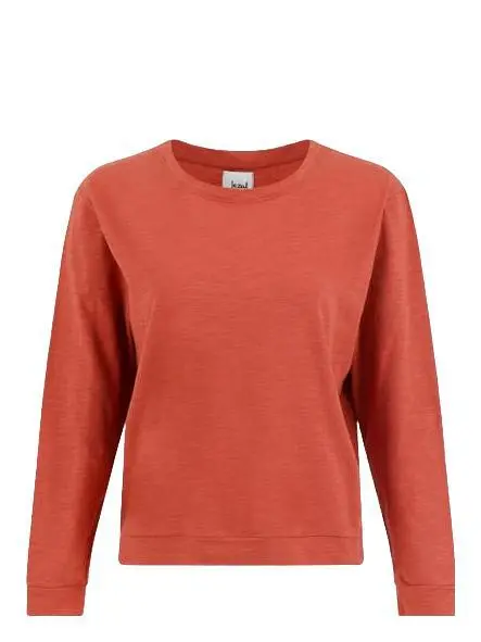 LEZAT Organic Cotton Long Sleeve Pullover - Brick