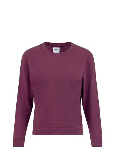 LEZAT Tegan Organic Cotton Long Sleeve Pullover - Grape