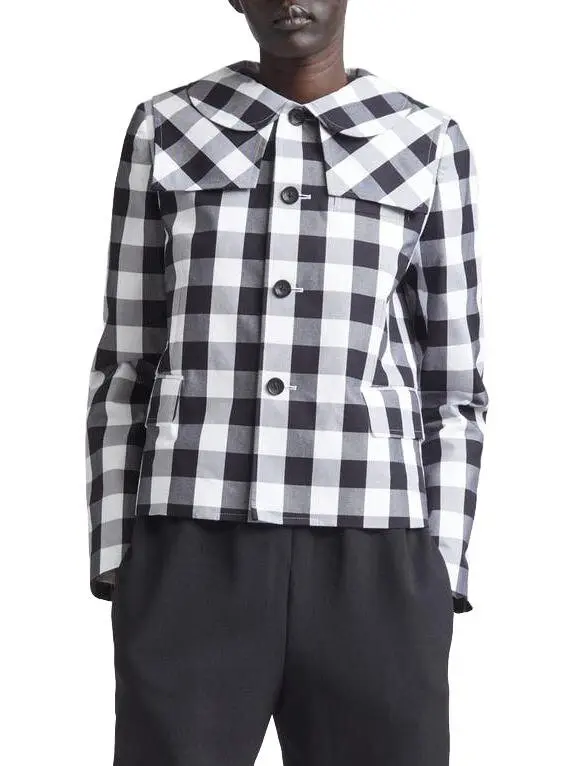 Comme Des Garçons Gingham Cotton Jacket - Black