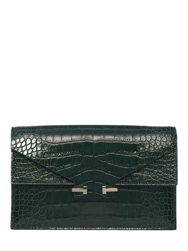 TOM FORD Mini Aube Croc-embossed Leather Shoulder Bag - Emerald Green