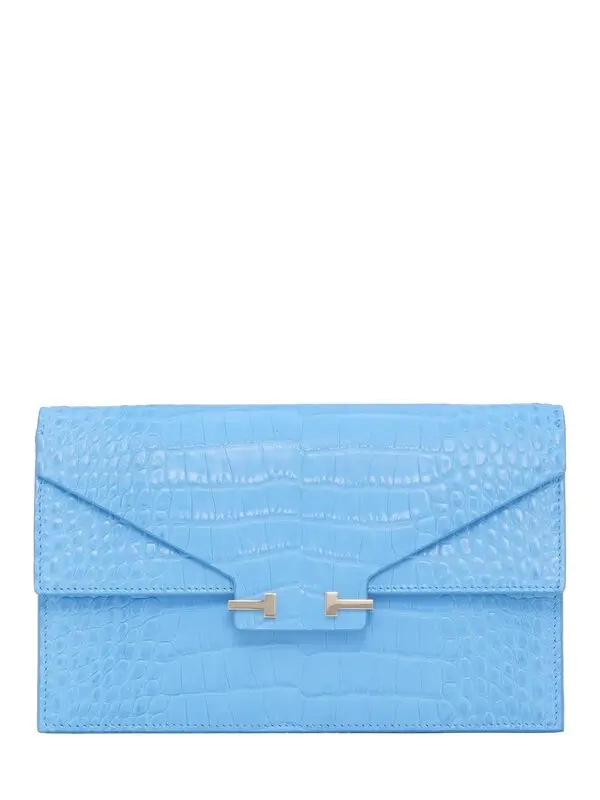 TOM FORD Mini Aube Croc-embossed Leather Shoulder Bag - Lichen Blue