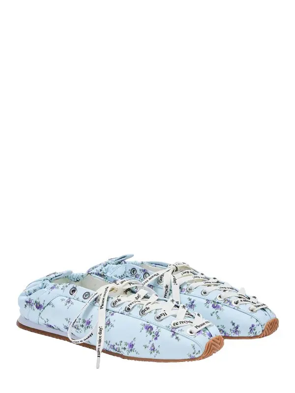 GANNI Sporty Lace-up Ballerina Flat - Iced Aqua