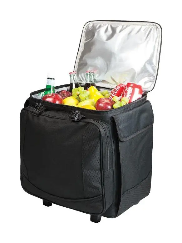 PICNIC TIME Rolling Cooler Tote - Black