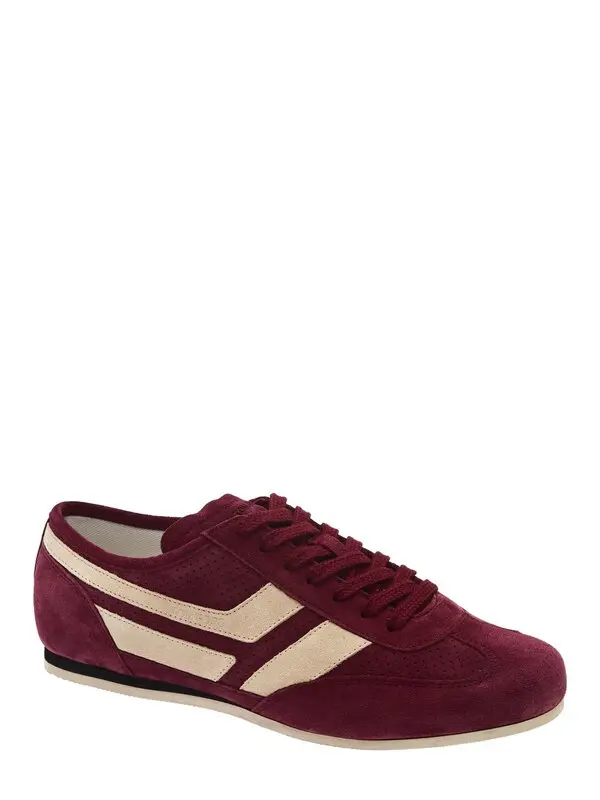 TOM FORD Brook Perforated Suede Sneakers - Berry/biscuit/white