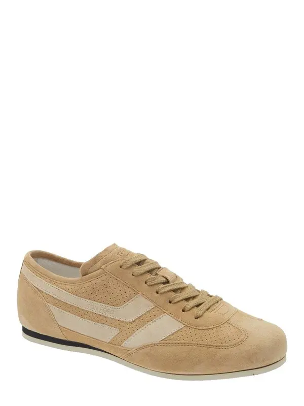 TOM FORD Brook Perforated Suede Sneakers - Camel/biscuit/white