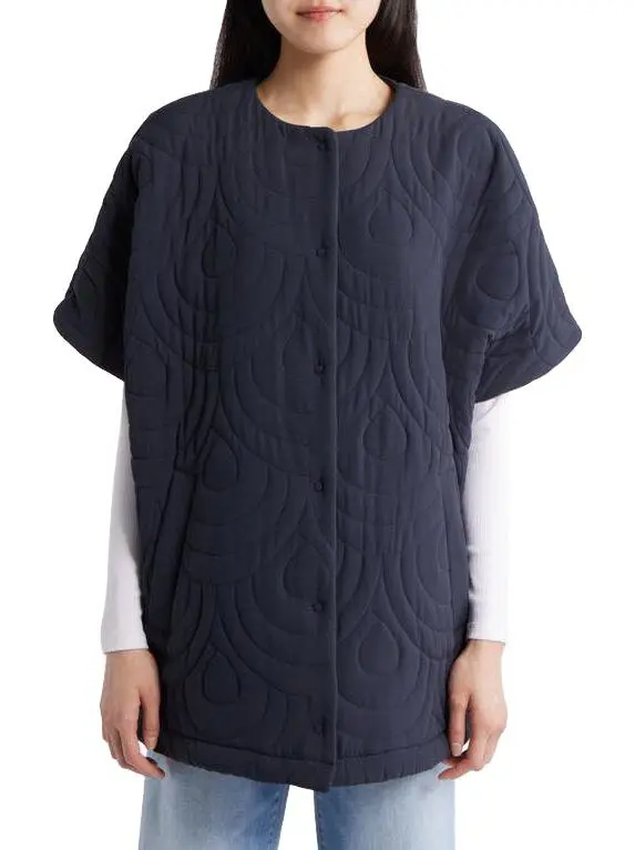 ILSE JACOBSEN Blossom Quilted Cape - Dark Indigo
