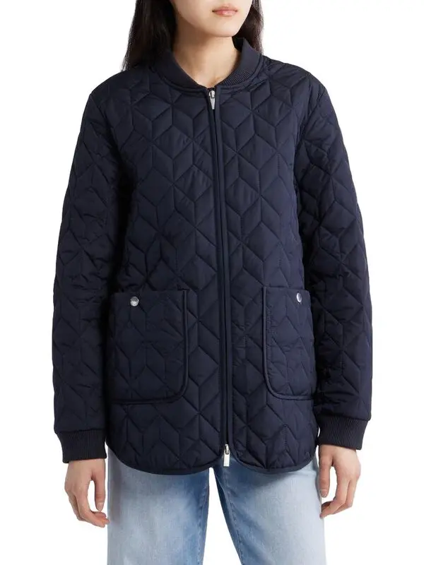 ILSE JACOBSEN Art Quilted Coat - Dark Indigo