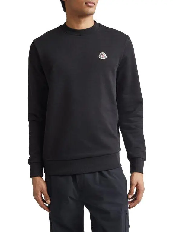Moncler Logo Patch Fleece Sweatshirt - Black