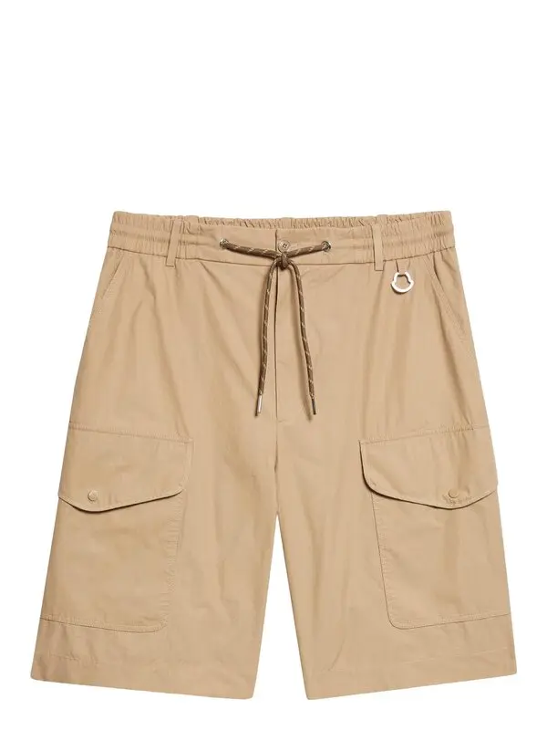 Moncler Cotton Poplin Cargo Shorts - Cocoa Creme
