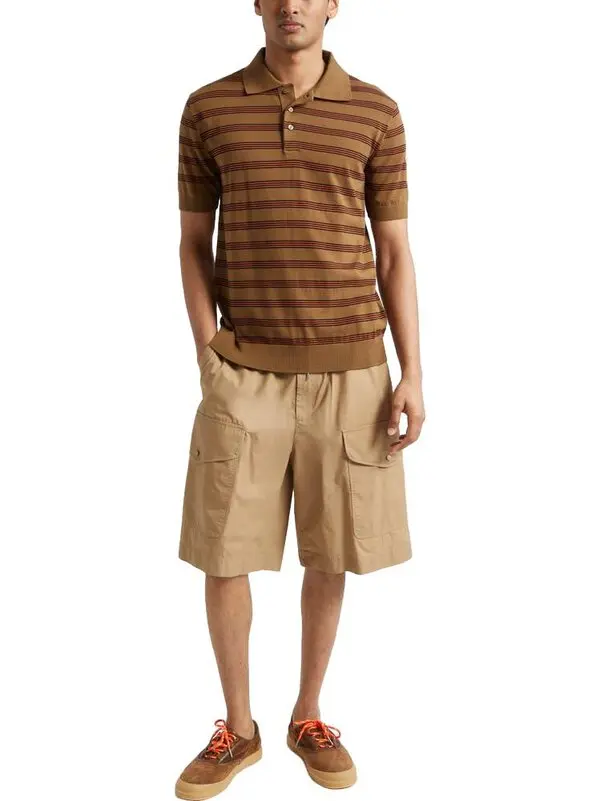 Moncler Cotton Poplin Cargo Shorts - Cocoa Creme