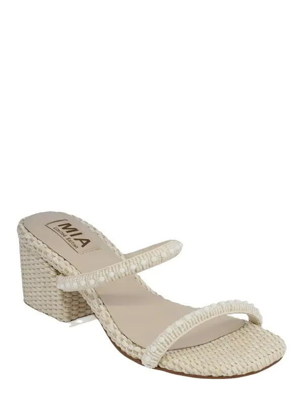 Mia Sabella Embellished Sandals - Bone Beads