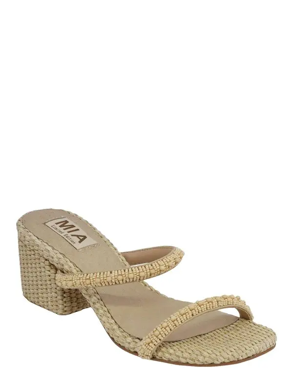 Mia Sabella Embellished Sandals - Natural Beads