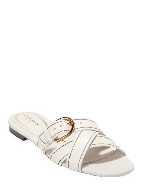 Cole Haan Velma Criss-cross Buckle Slide Sandal - Powder Leather