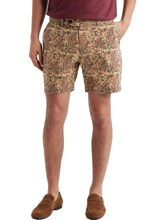 Brooks Brothers Floral Flat-front Cotton Shorts - Paisley