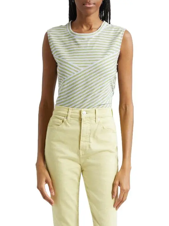 Veronica Beard Johana Stripe Side Ruched T-shirt - Banded Stripe
