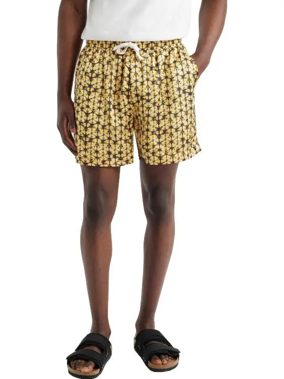 RIZORT Fiz Printed Drawstring Shorts - Yellow