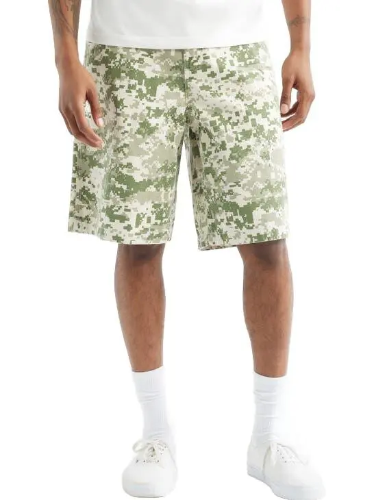 VANS Pixel Camo Cotton Canvas Baggy Shorts - Digital Camo
