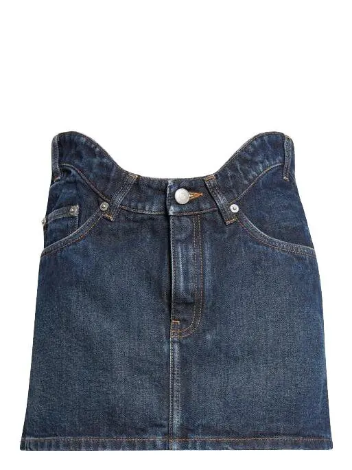 JEAN PAUL GAULTIER Curvy Waistband Denim Miniskirt - Indigo