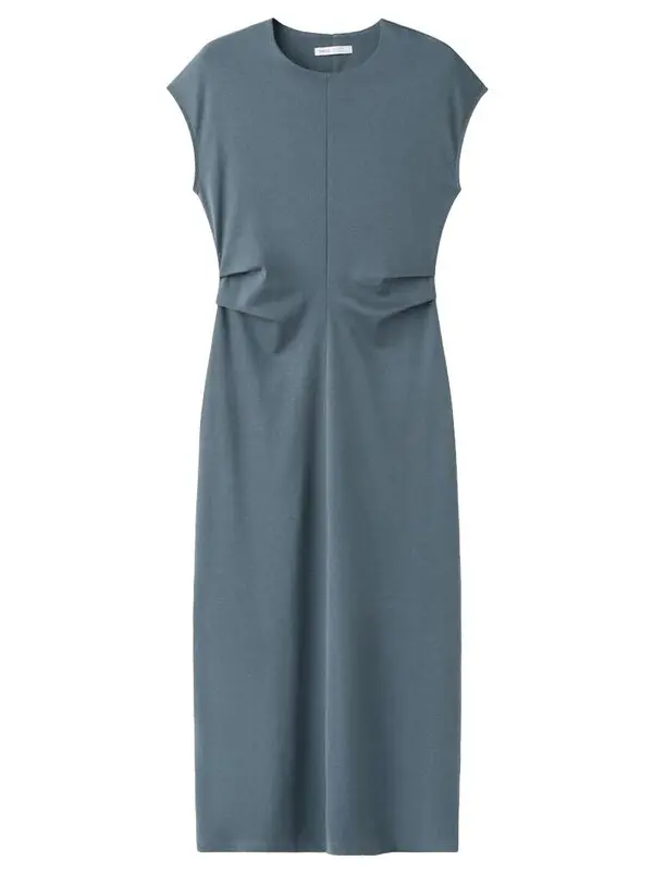 Mango Cotton Jersey Midi Dress - Blue