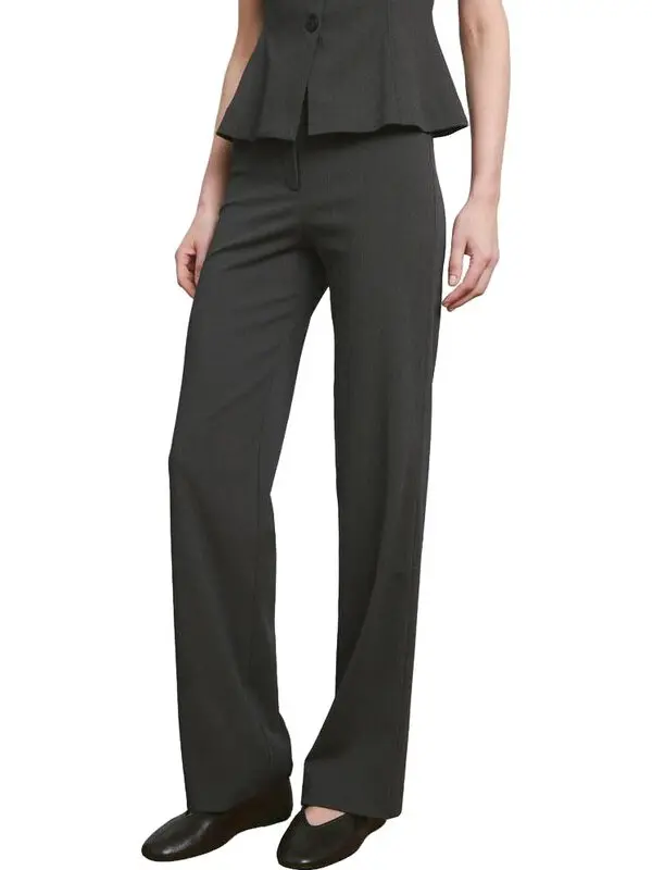 Mango Straight Leg Trousers - Grey