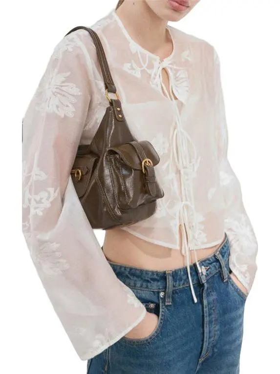 Mango Lyocell Floral Embroidery Blouse - Off White