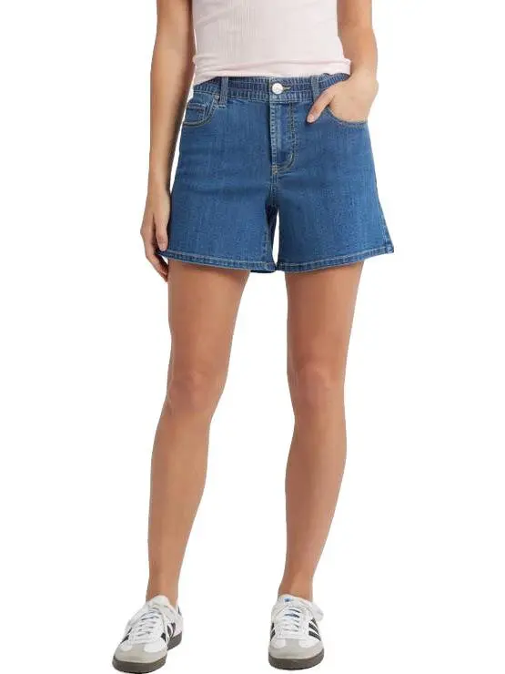 1822 Denim High Waist A-line Denim Shorts - Iman